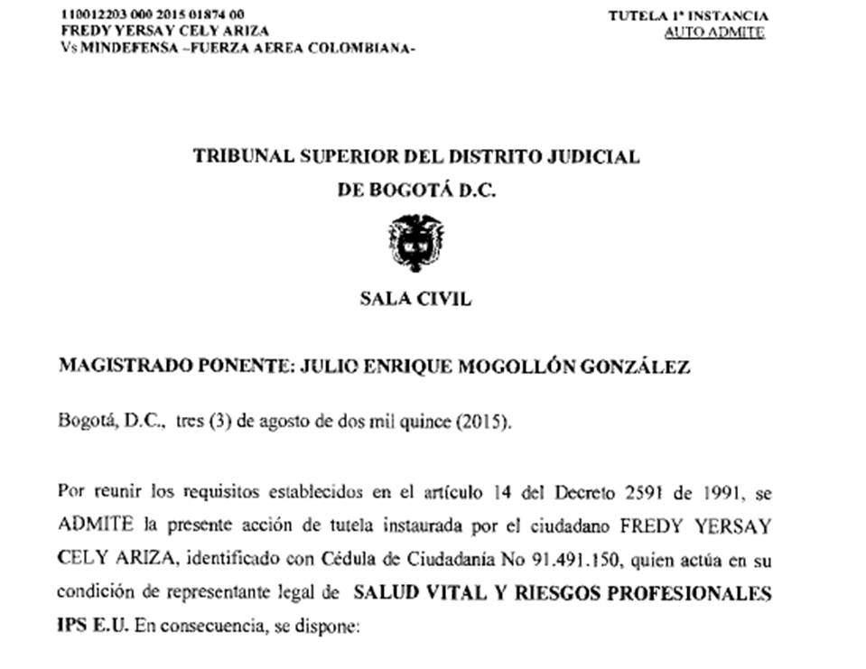 Information Notice Fuerza A rea Colombiana